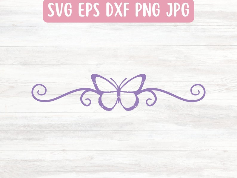Butterfly Border SVG File for Cricut, Text Divider SVG for Silhouette ...