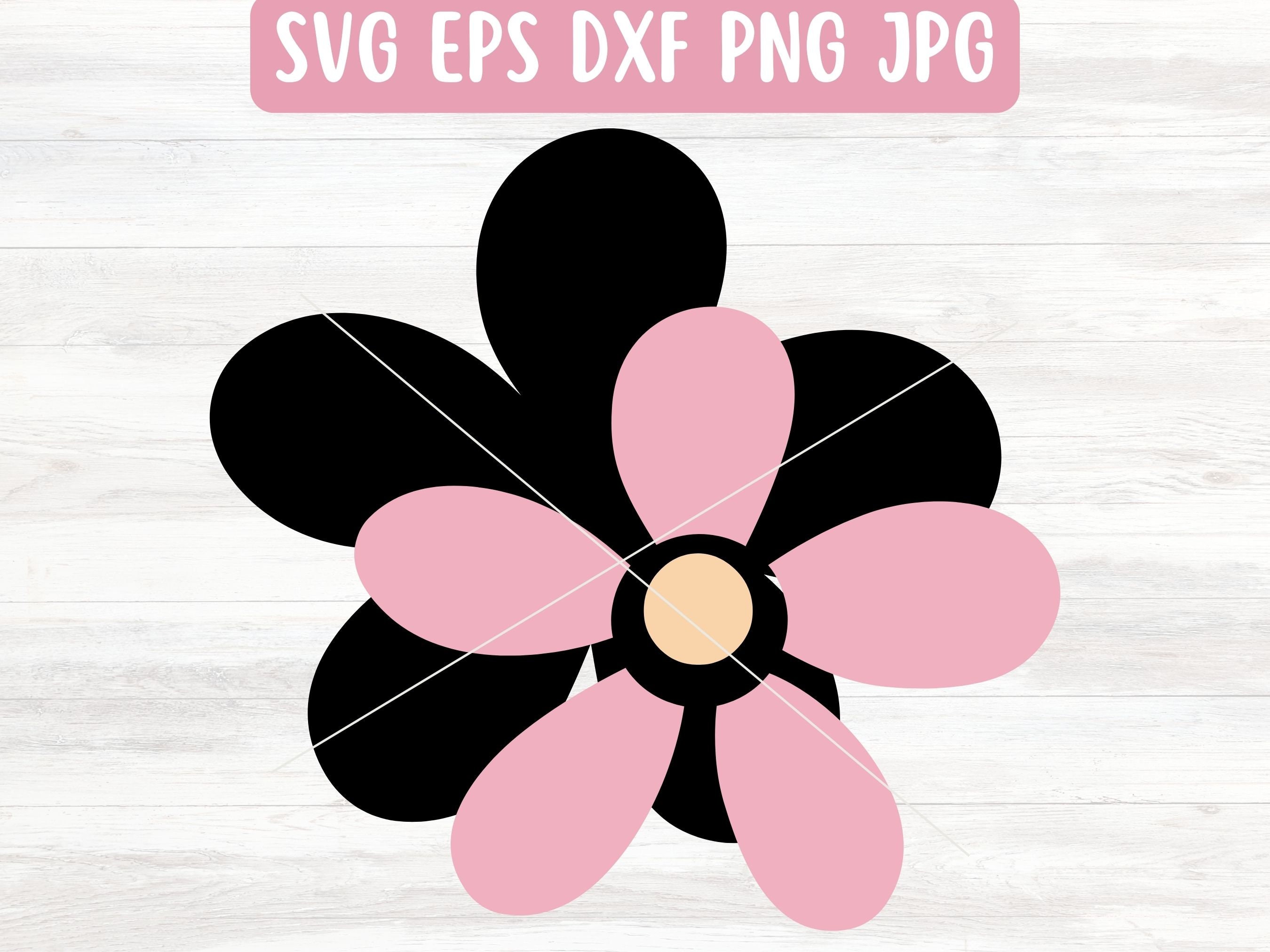 Simple Flower SVG File for Cricut, Layered Flower SVG for Silhouette ...