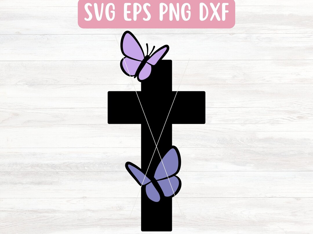 Christian Cross With Butterflies SVG File for Cricut, Heat Transfer SVG ...