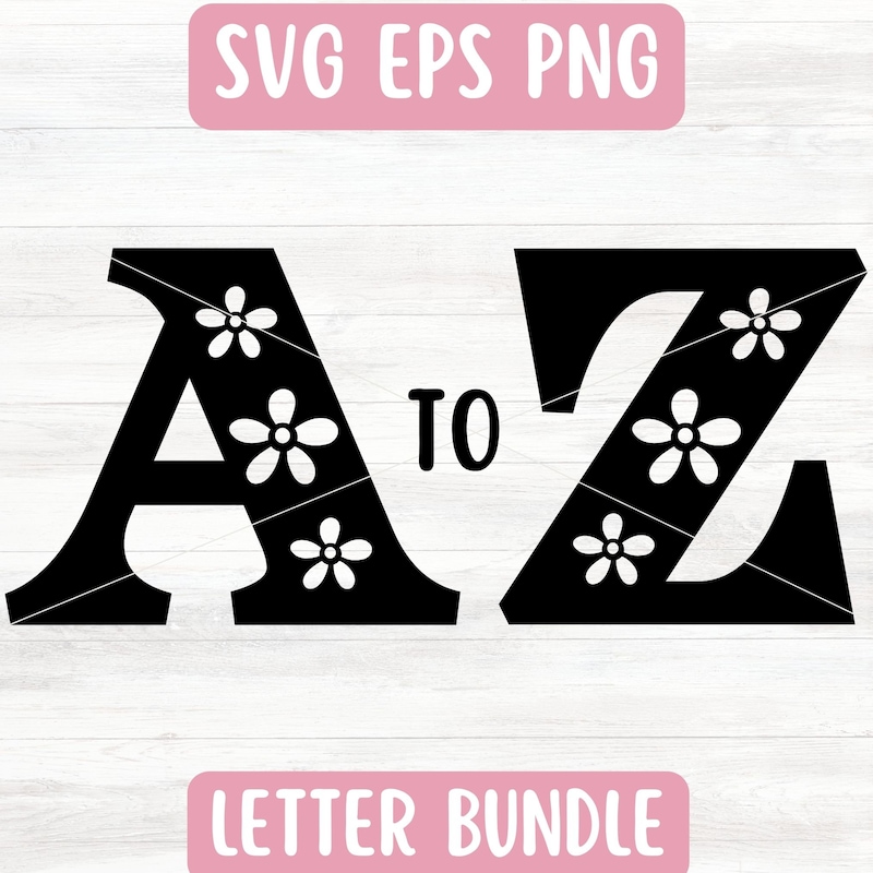 Block Floral Letters - Etsy