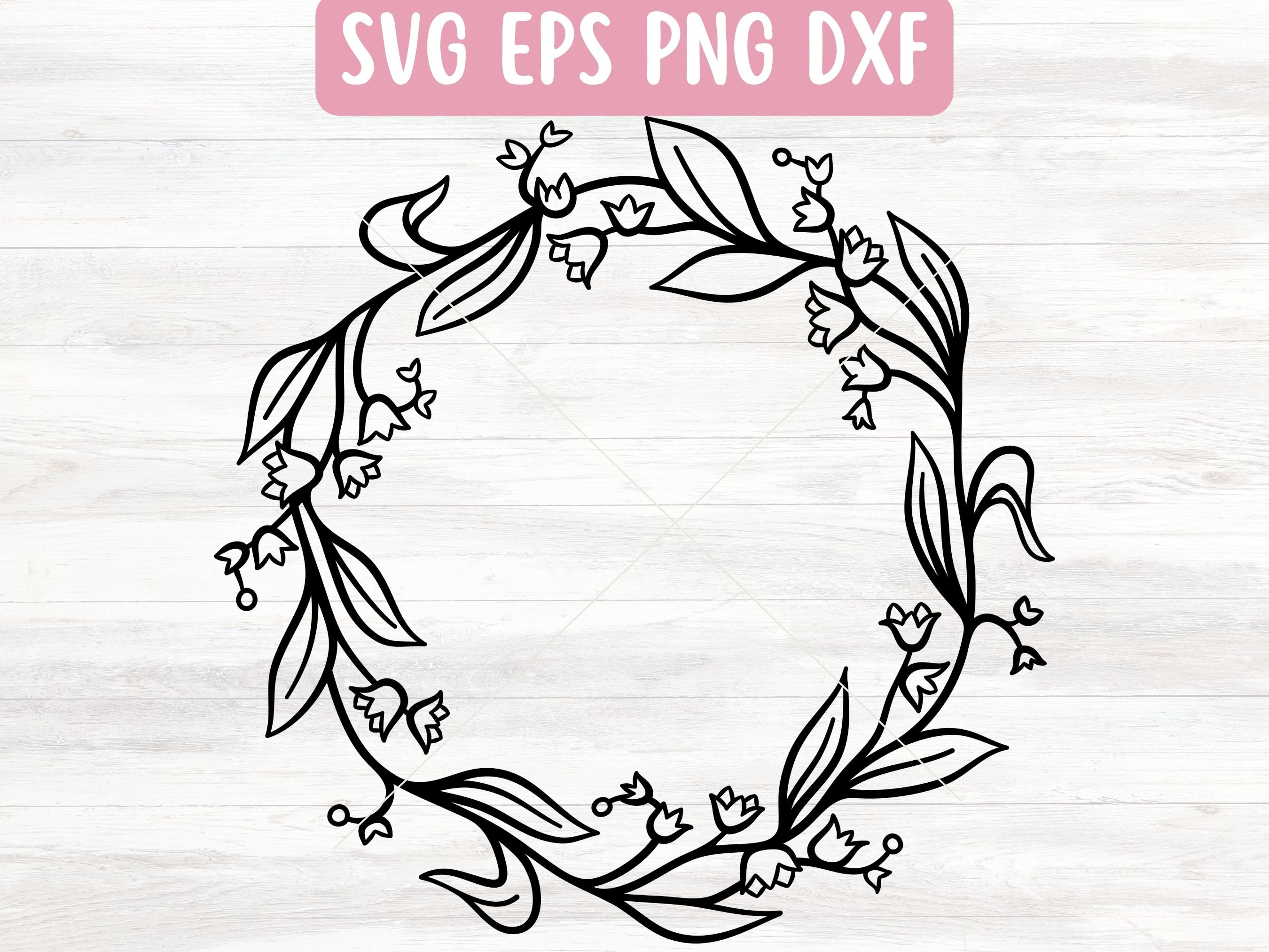 Lily of the Valley SVG File for Cricut, May Birth Flower SVG Wreath ...