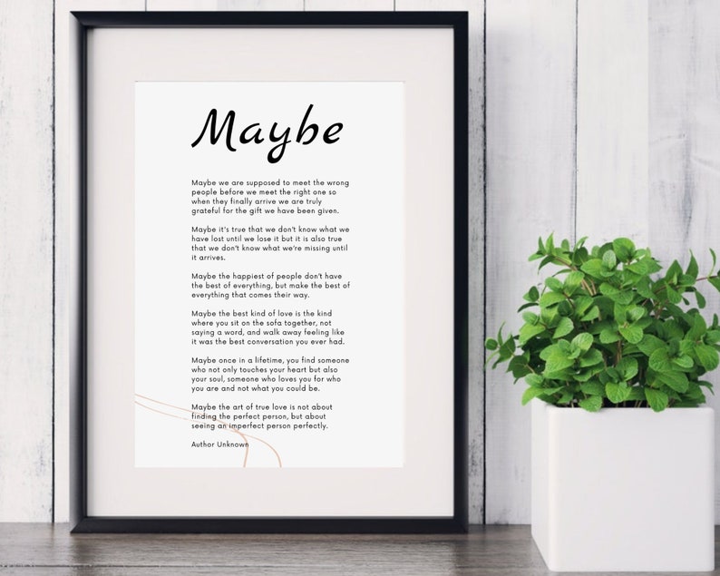 DIGITAL Print, Maybe Poem, Wedding Gift, Poem, Love Poem, Poems ...
