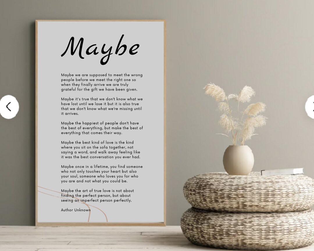 DIGITAL Print, Maybe Poem, Wedding Gift, Poem, Love Poem, Poems ...