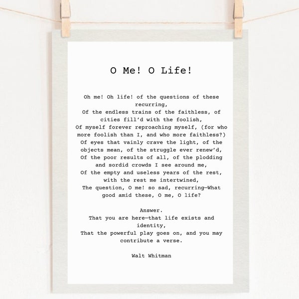Walt Whitman Poem - Etsy