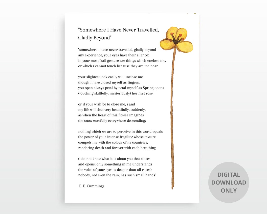 Poetry Poems Digital Poems Literary Wall Decor Unframed - Etsy