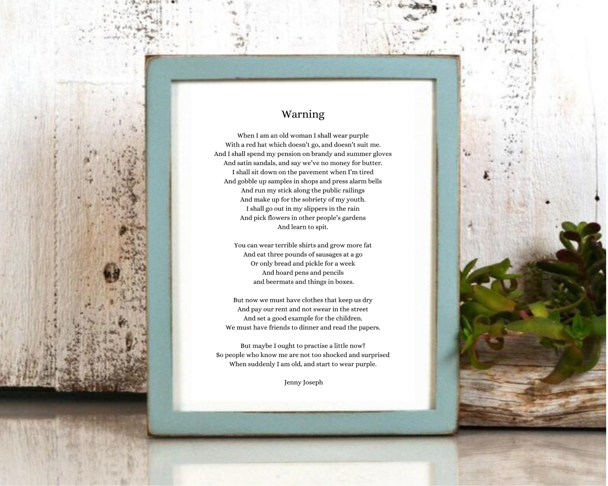 When I Am Old I Shall Wear Purple Print - Jenny Joseph Poem (digital ...