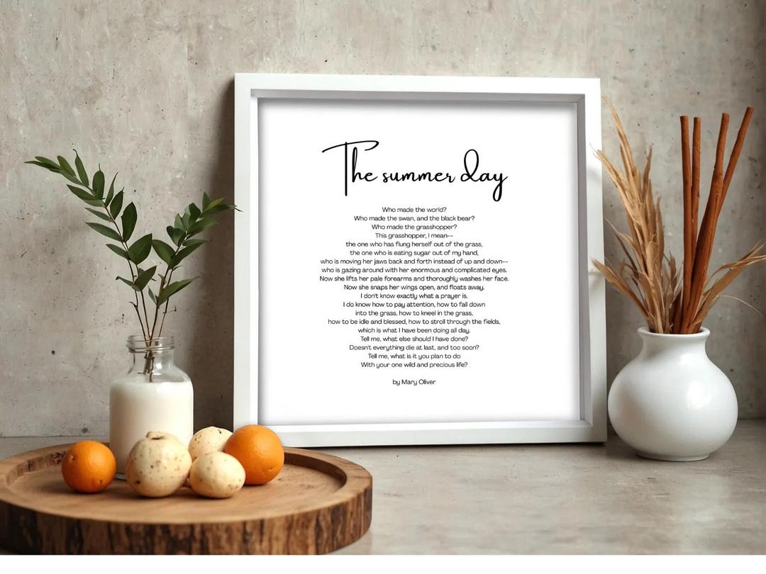 Mary Oliver the Summer Day, Poem, (digital Download) - Etsy