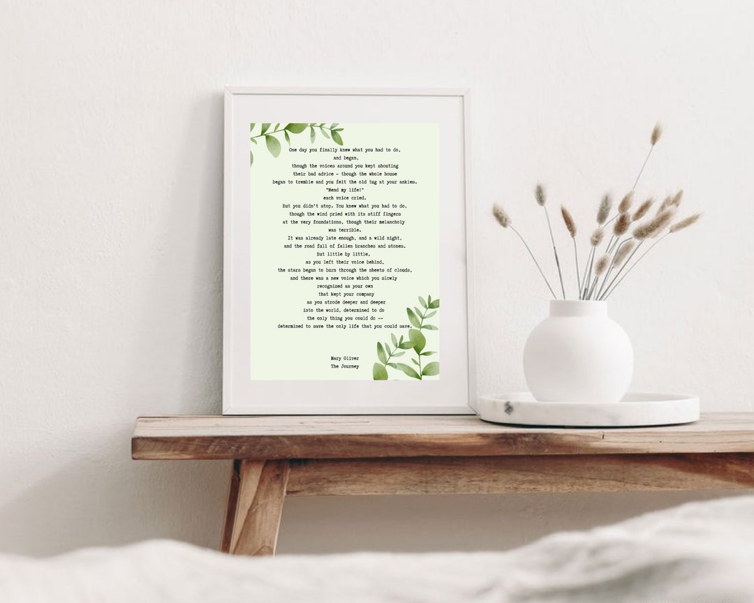 DIGITAL Print, the Journey, Mary Oliver, the Journey Poem, Wall Art ...