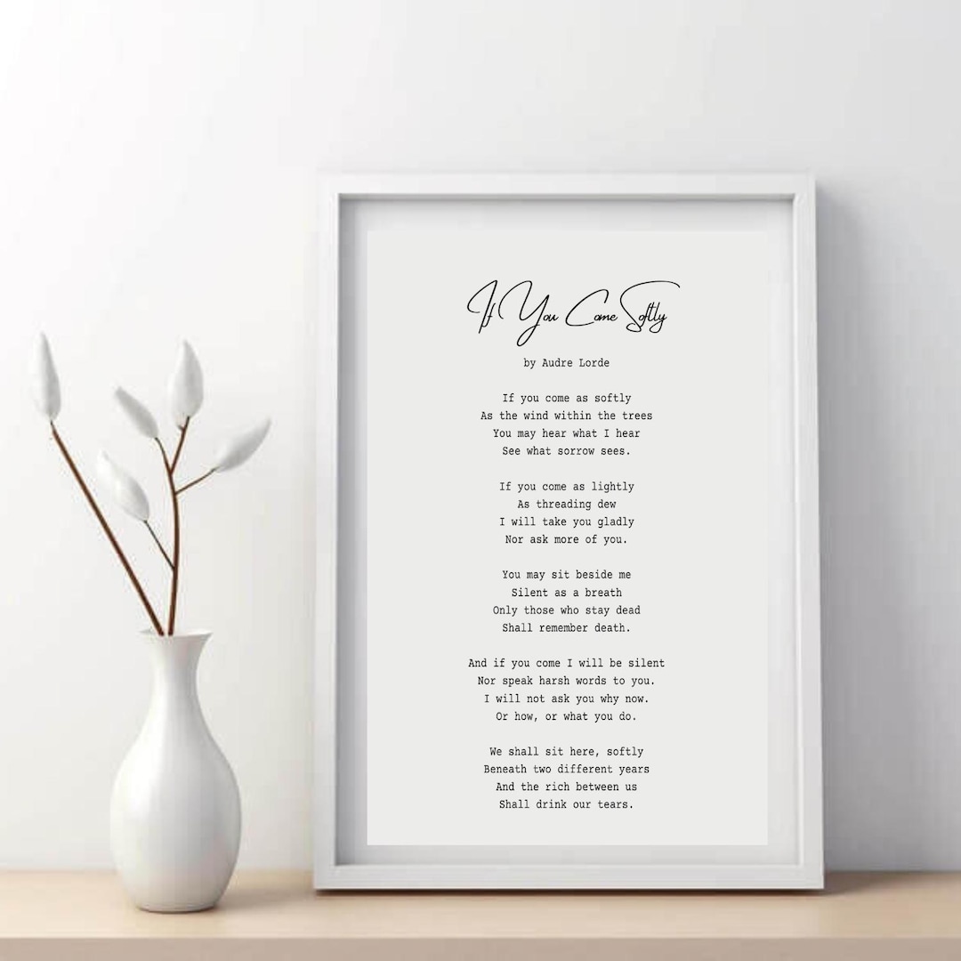 If You Come Softly Poem, Printable Poem, Audre Lorde, Poetry, Instant ...
