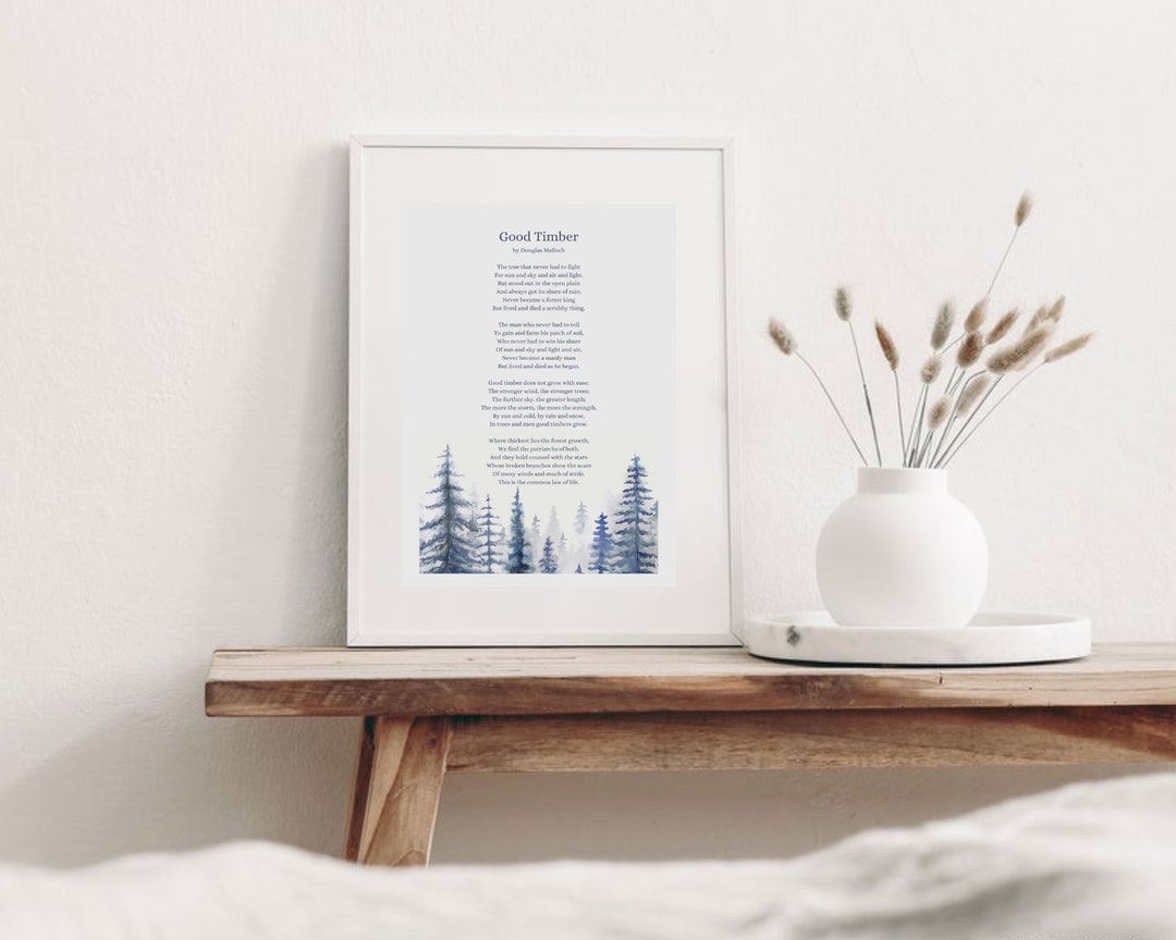 Good Timber Poem Poetry Poems Digital Poems Literary Wall - Etsy