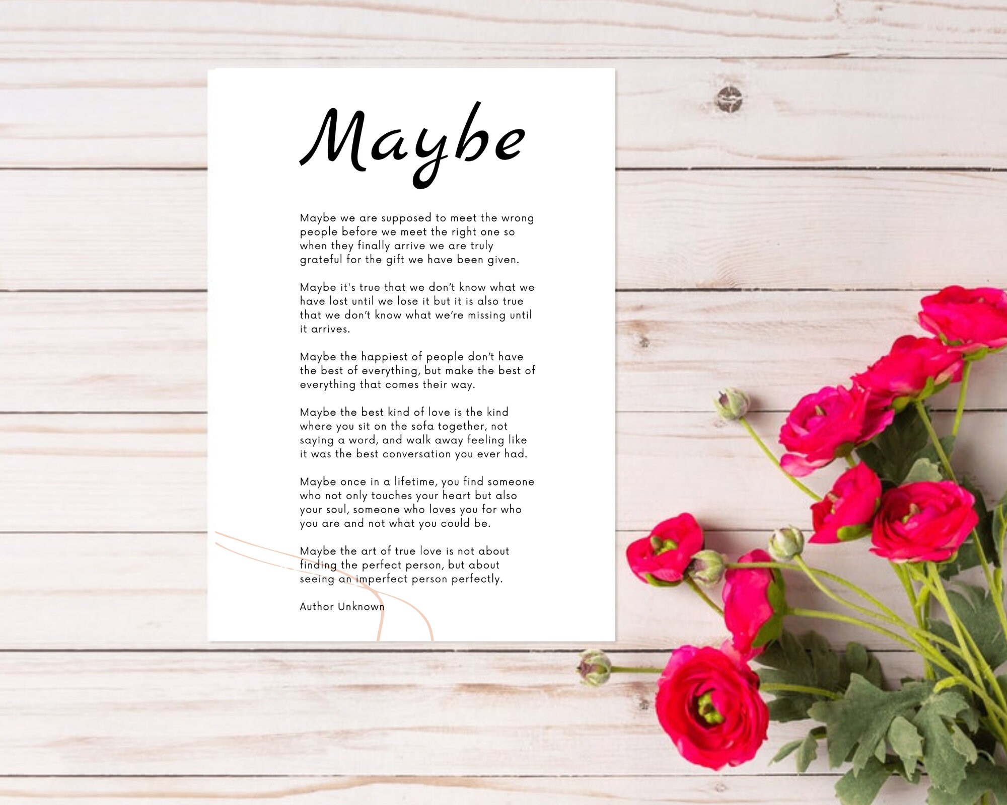 DIGITAL Print, Maybe Poem, Wedding Gift, Poem, Love Poem, Poems ...
