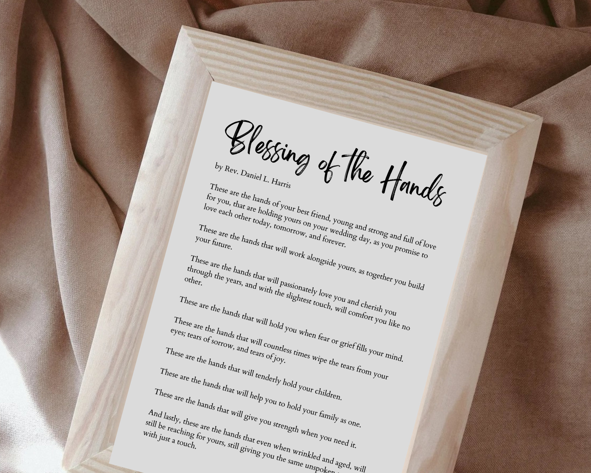 Blessing of the Hands Wedding Vows Print: Marriage Poem Poster (digital ...
