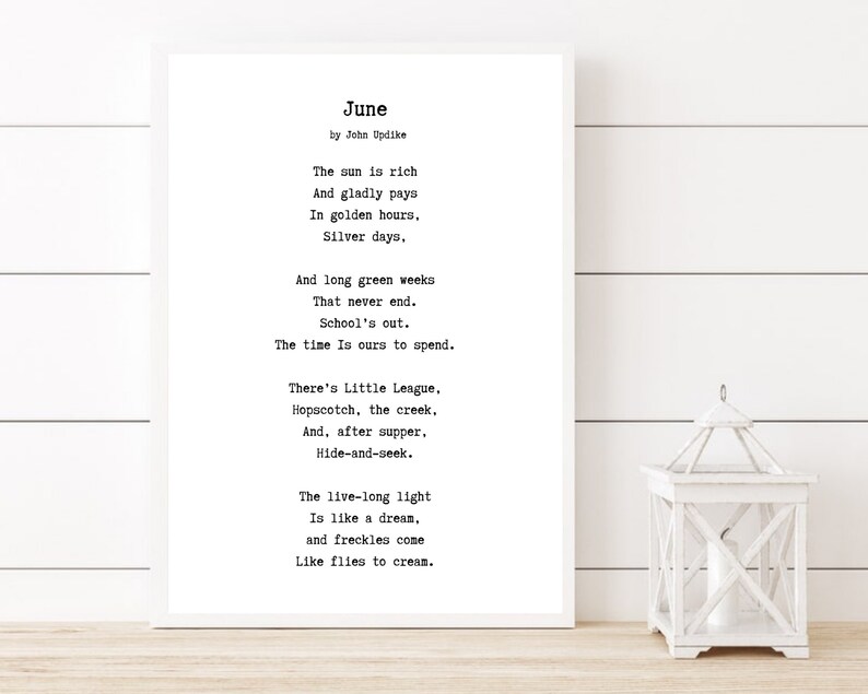 DIGITAL Print, John Updike, Poem, Print, Poetry, Poster, Art, Literary ...