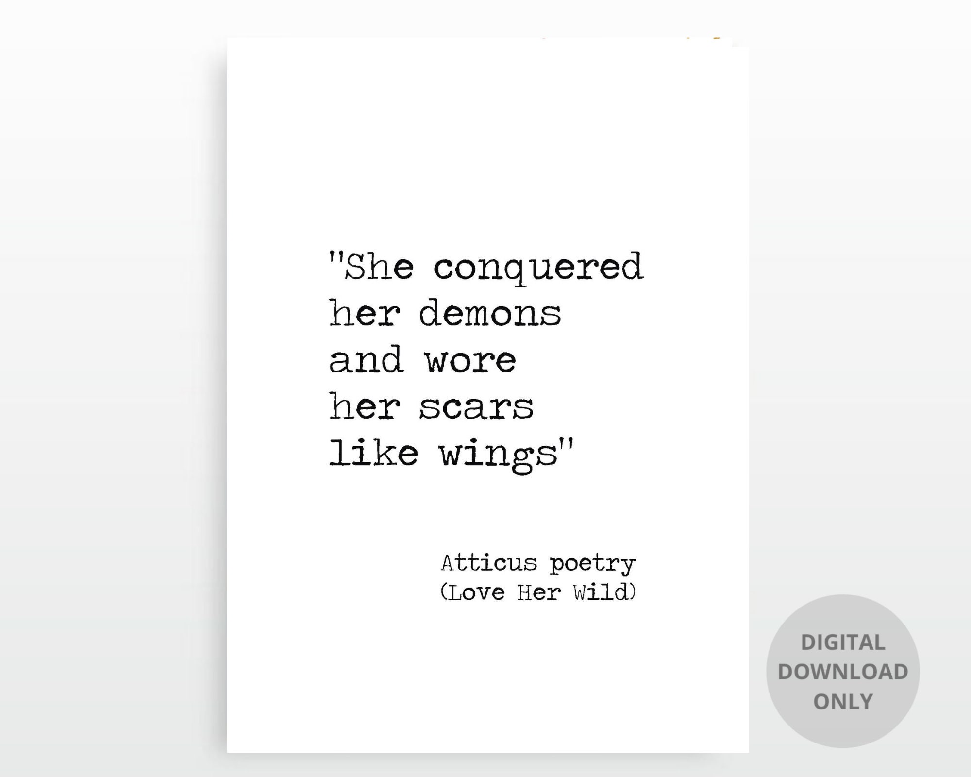 Atticus Poetry Digital Print Inspirational Wall Decor Love - Etsy