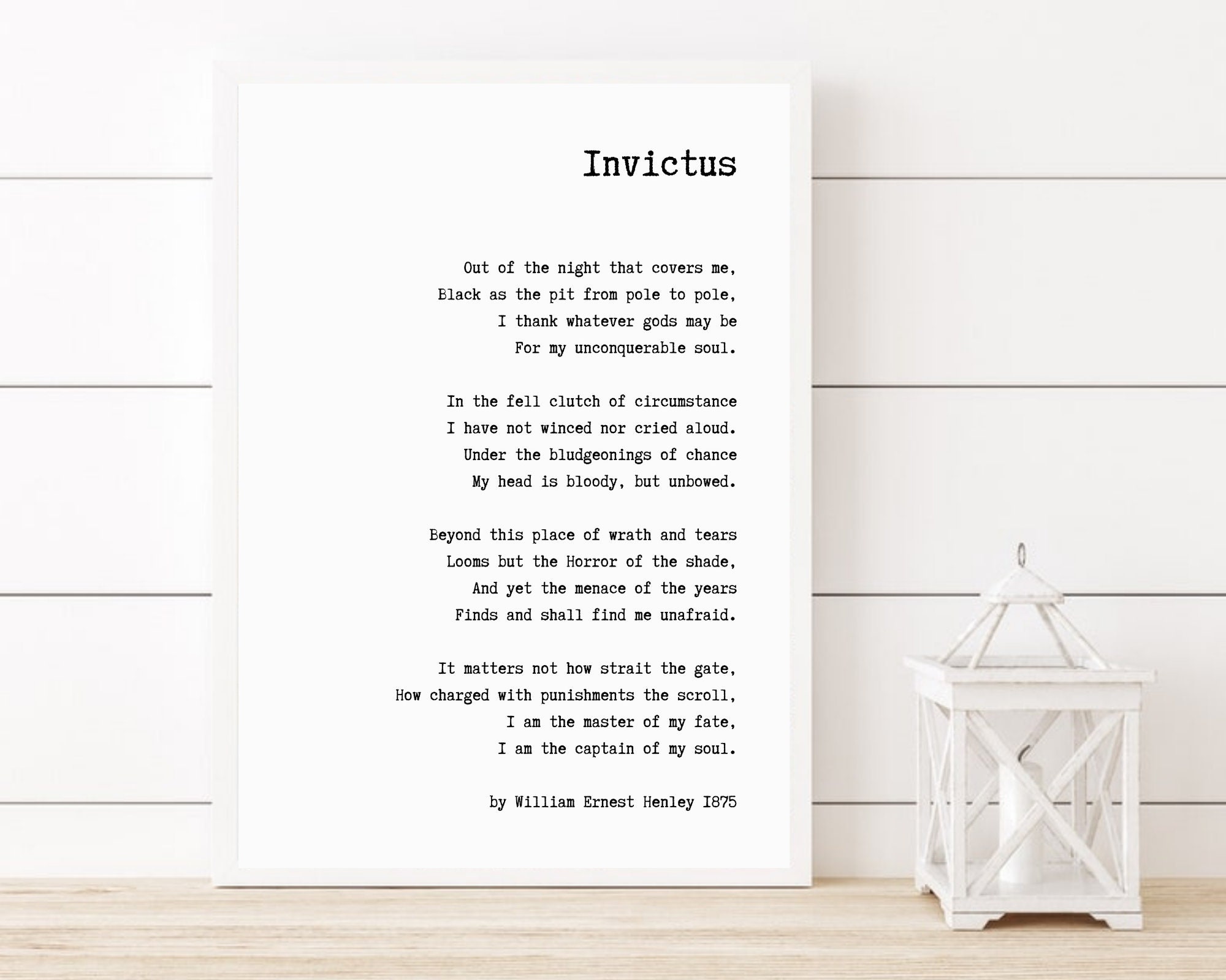 Invictus Poem Print - William Ernest Henley Literary Art (digital ...