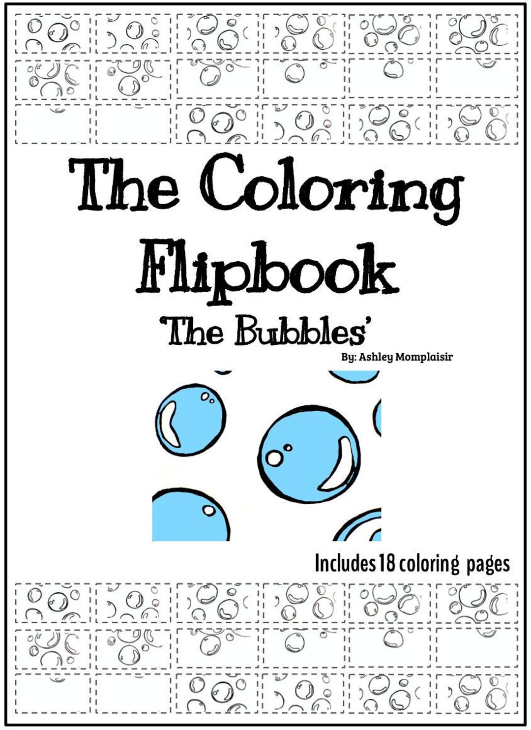 A Coloring Flipbook ~ the Bubbles - Etsy