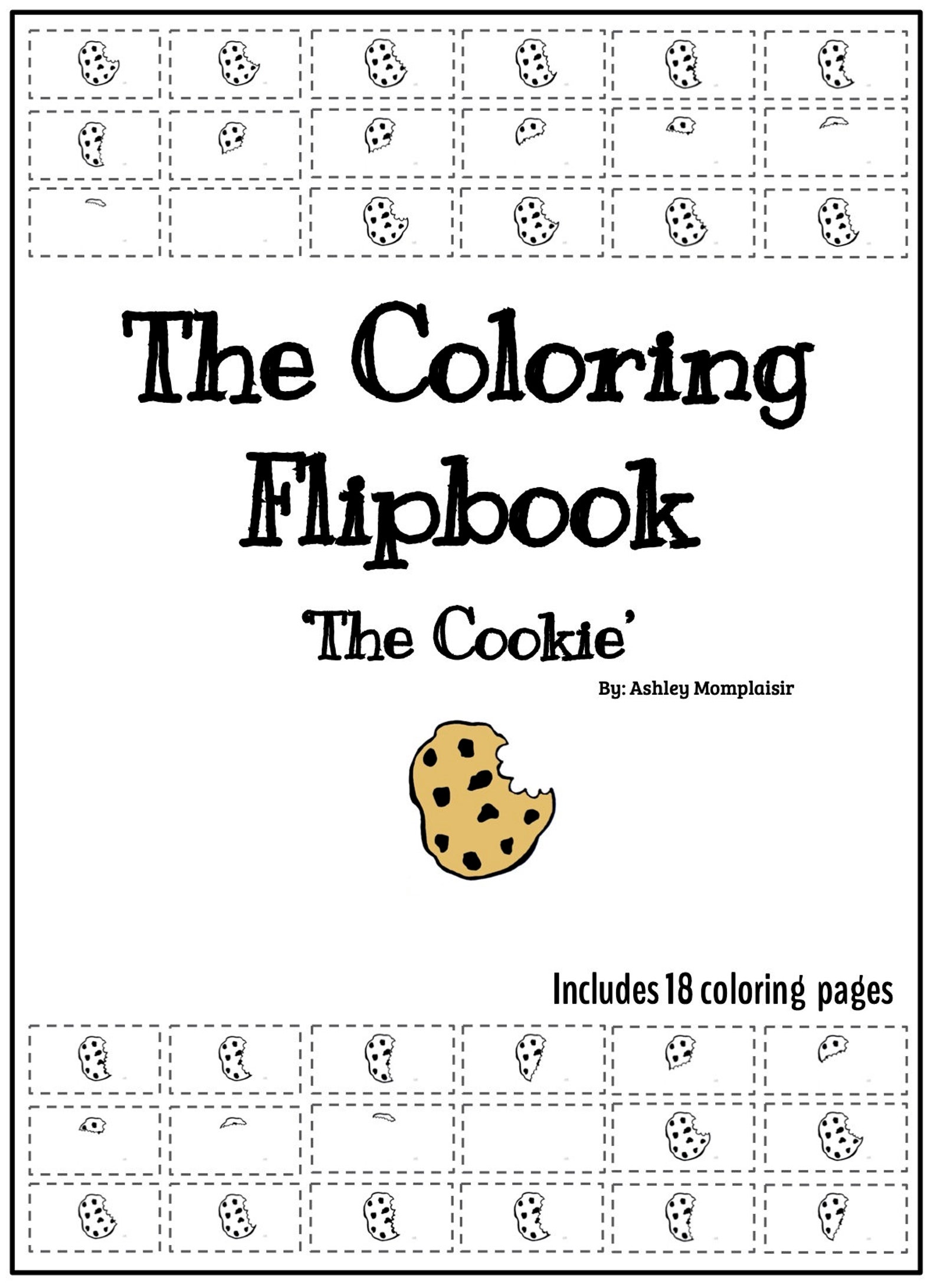 A Coloring Flipbook ~ the Cookie - Etsy