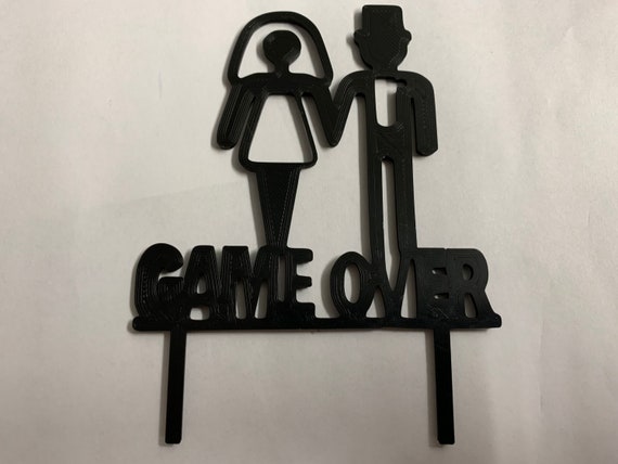 Game Over Marriage Cake Topper | Etsy
