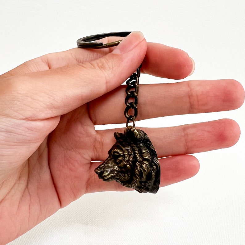 Bronze Bear Keychain, Bear Keyholder, Hunter Gift Idea, Bronze Keychain ...