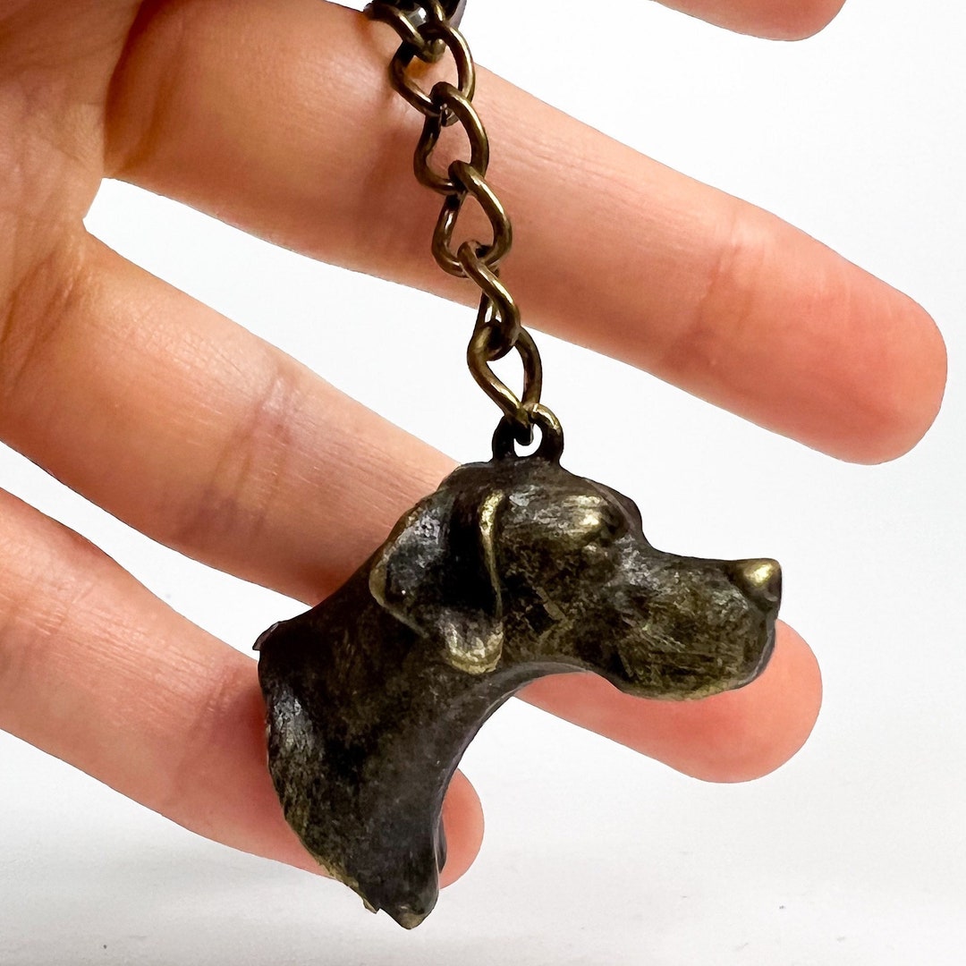 Bronze Pointer Keychain, Dog Figurine, Dog Keychain, Dog Lover Gift ...