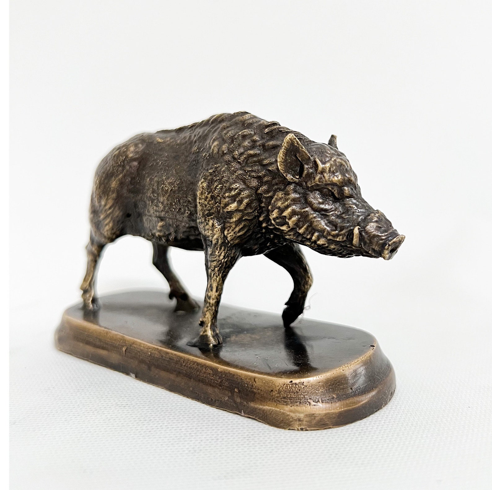 Bronze Boar Statue, Boar Sculpture, Wild Boar Figure, Hog Statue, Gift ...