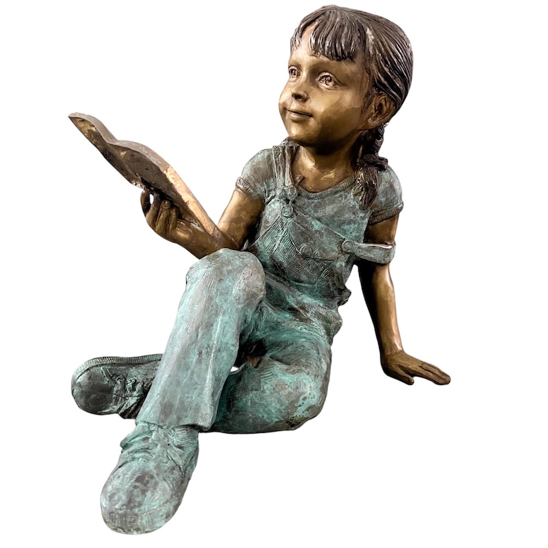 Girl Reading Book Garden Statue - Etsy