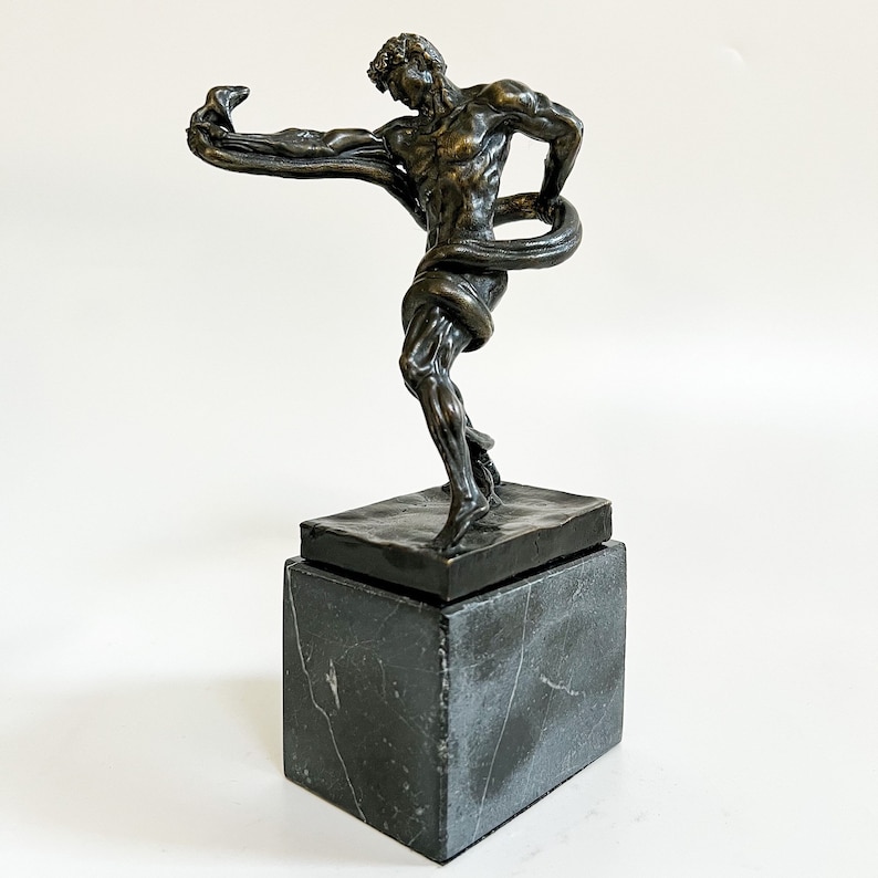 Athlete Wrestling With a Python Sculpture-roman Art - Etsy