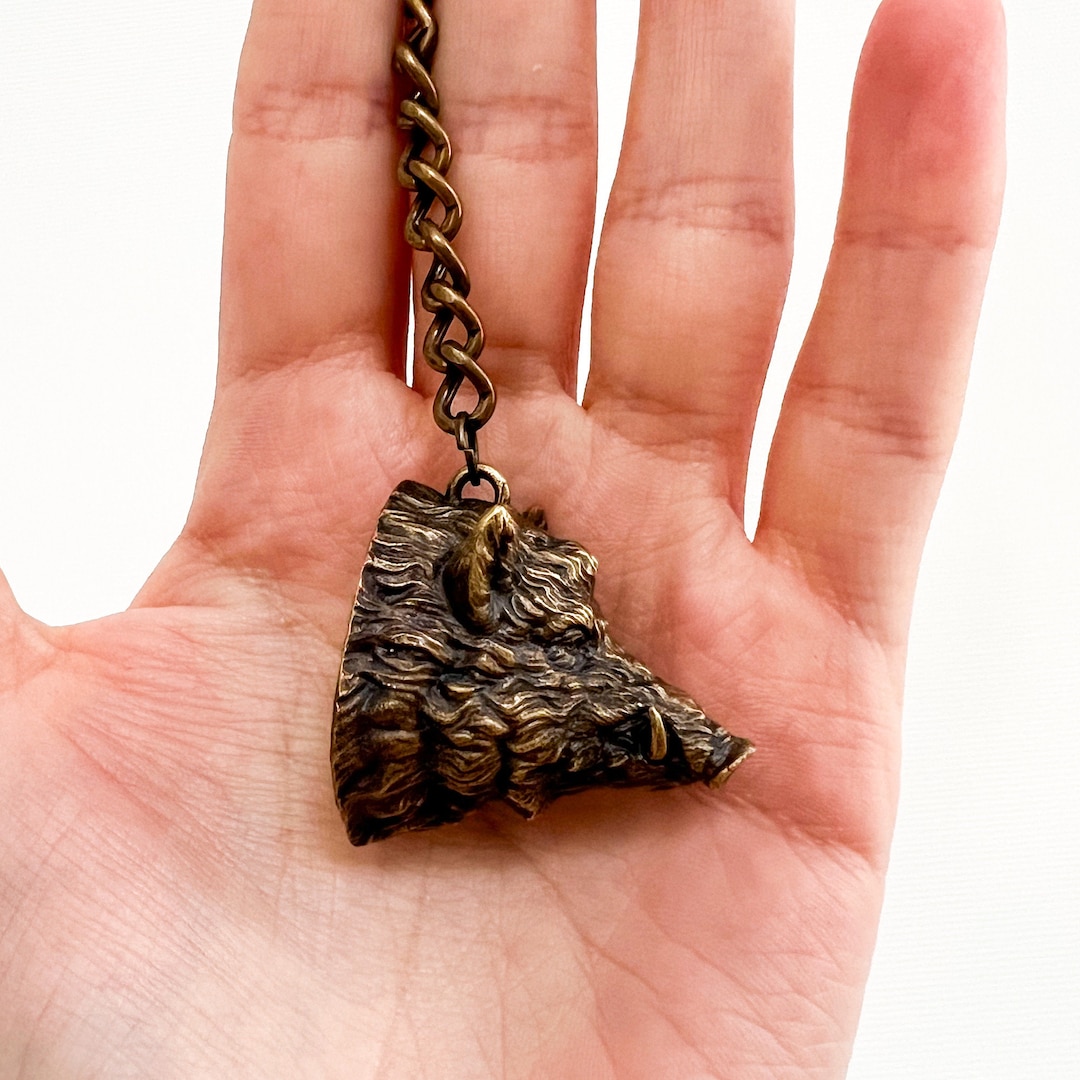 Bronze Boar Keychain, Hog Keychain, Hog Lover Gift, Hunter Gift, Bronze ...