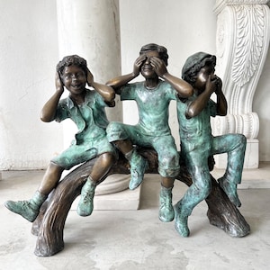 Bronze Garden Statue, Children Statue, Boys Statue, Bronze Boys ...