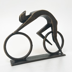 Bronze Bicycle Statue, Bicyclist Figure, Collectible Bike Sculpture ...