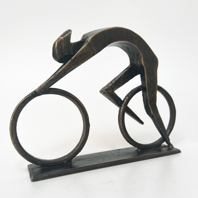 Bronze Bicycle Statue, Bicyclist Figure, Collectible Bike Sculpture ...