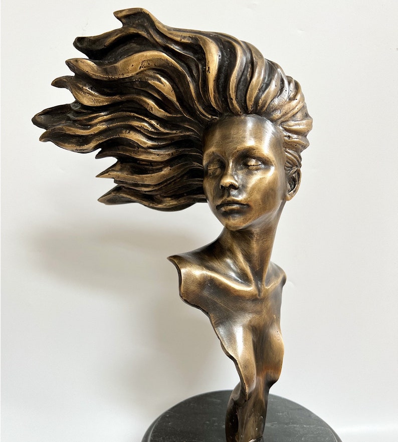 Bronze Women Sculpture, Mistral Statue, Girl Statue, Women Bust ...