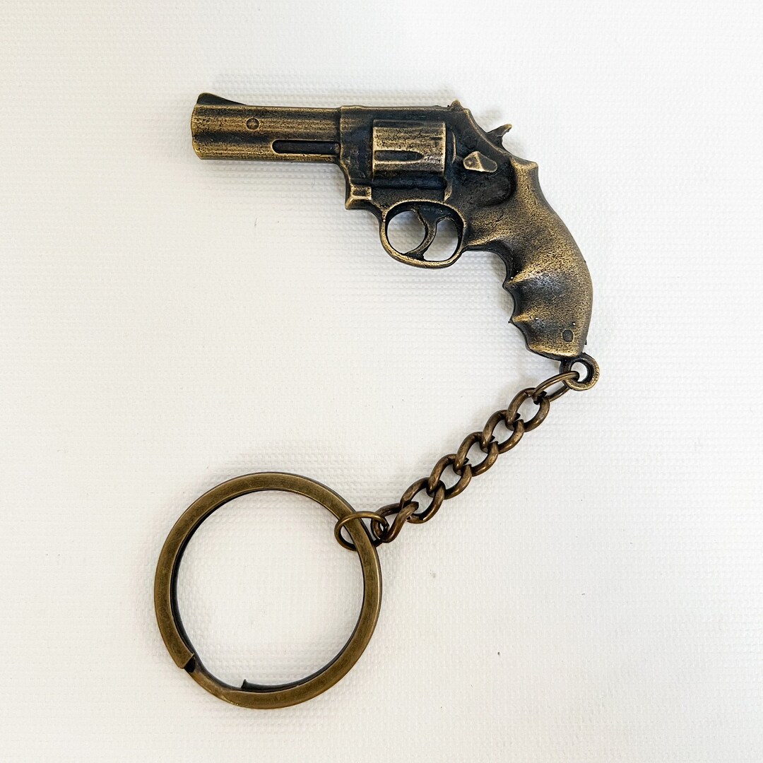 Magnum Gun Keychain, Bronze Gun Keyring, Gift for Hunter, Gift for Son ...