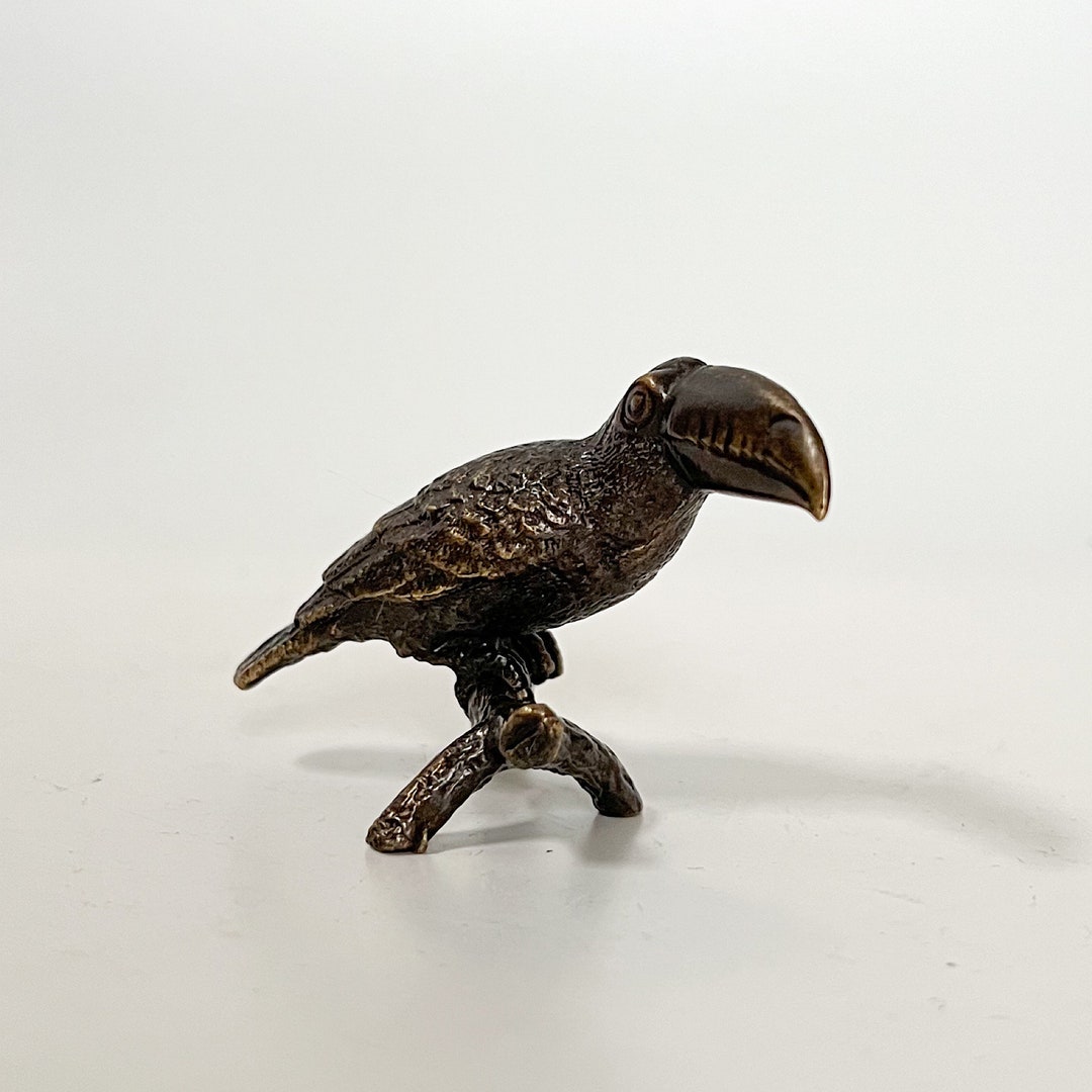 Bronze Bird Figurine, Bronze Toucan Figure, Bird Lover Gift , Table ...