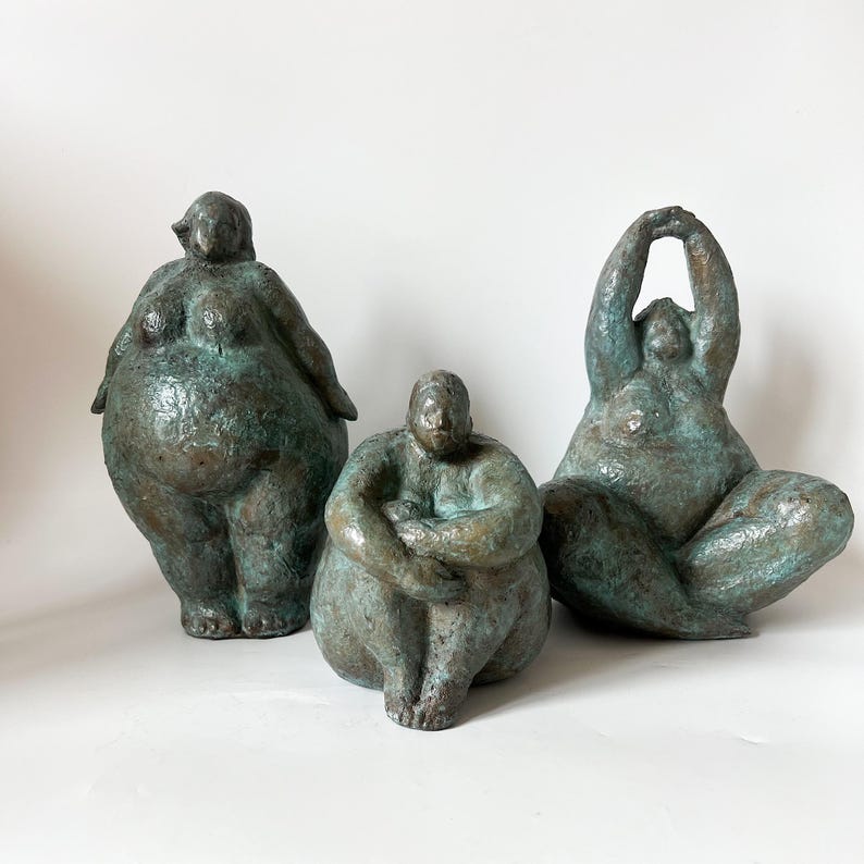 Bronze Fat Lady Statue, Chubby Woman Statue, Female Body Statue, Lady ...