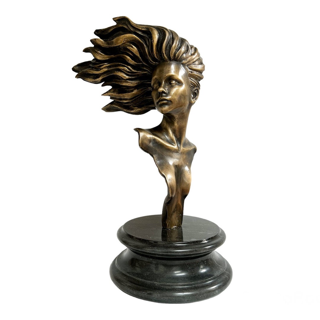 Bronze Women Sculpture, Mistral Statue, Girl Statue, Women Bust ...