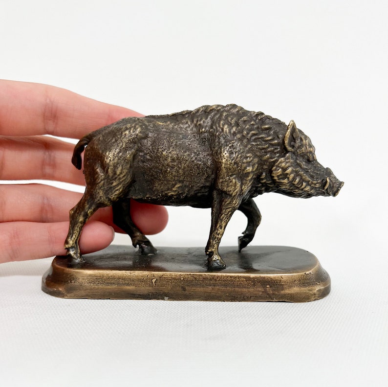 Bronze Boar Statue, Boar Sculpture, Wild Boar Figure, Hog Statue, Gift ...