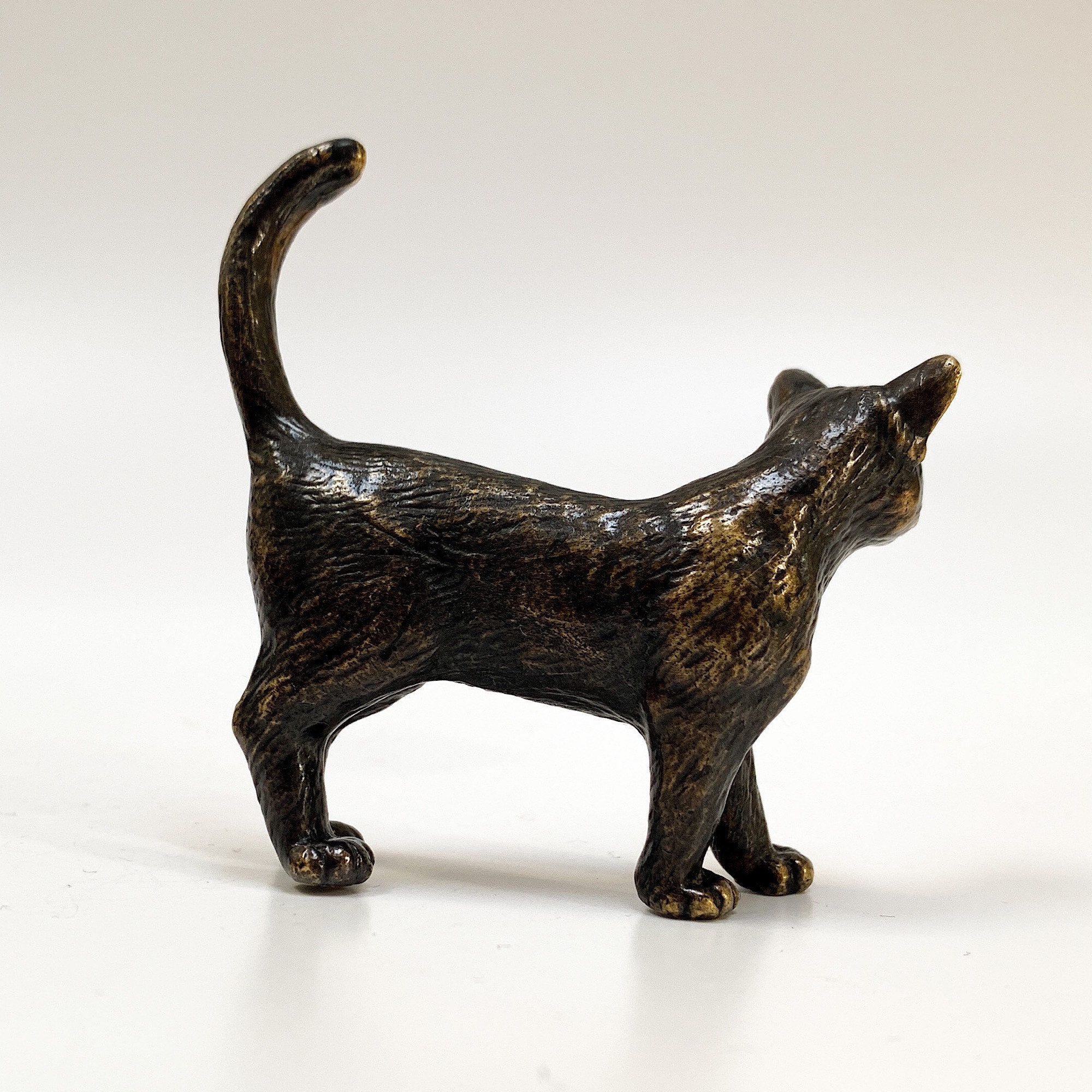 Bronze Cat Statue, Cat Figure, Cat Sculpture, Christmas Gift, Animal ...