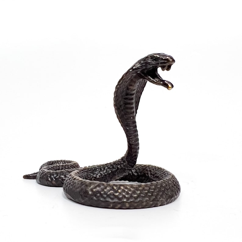 Bronze Snake Statue, Cobra Snake Figure, Snake Sculpture, Animal Art ...