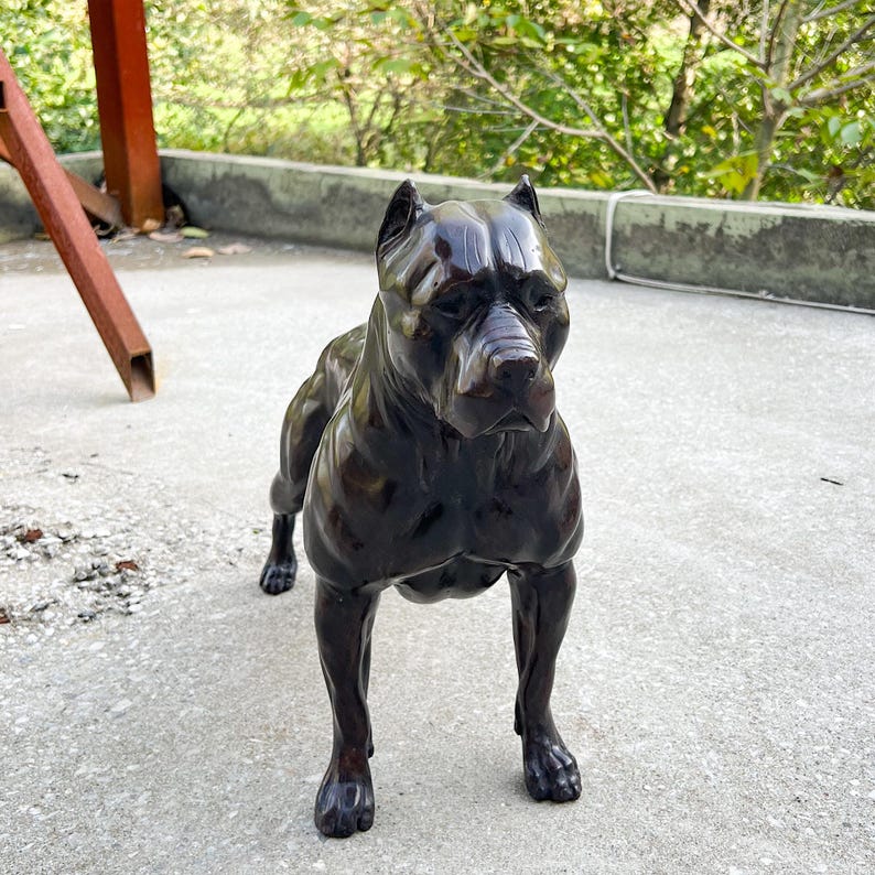 Bronze Pitbull Statue, American Staffordshire Terrier Sculpture ...