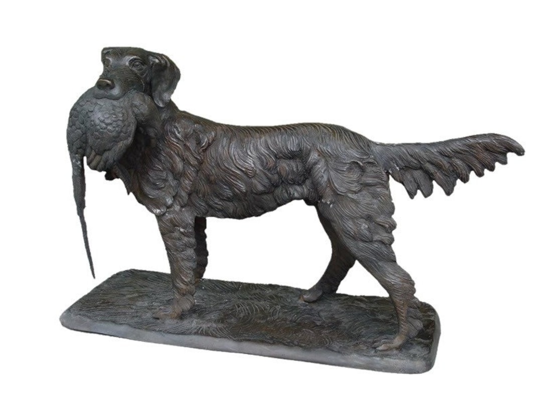 Setter Sculpture, Bronze Garden Statue, Setter Dog Statue, Hunter Gift ...