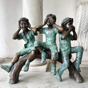 Bronze Garden Statue, Children Statue, Boys Statue, Bronze Boys ...