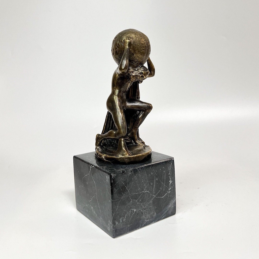 Bronze Atlas Statue, Atlas Sculpture, Titan Atlas Figure, Roman Art ...
