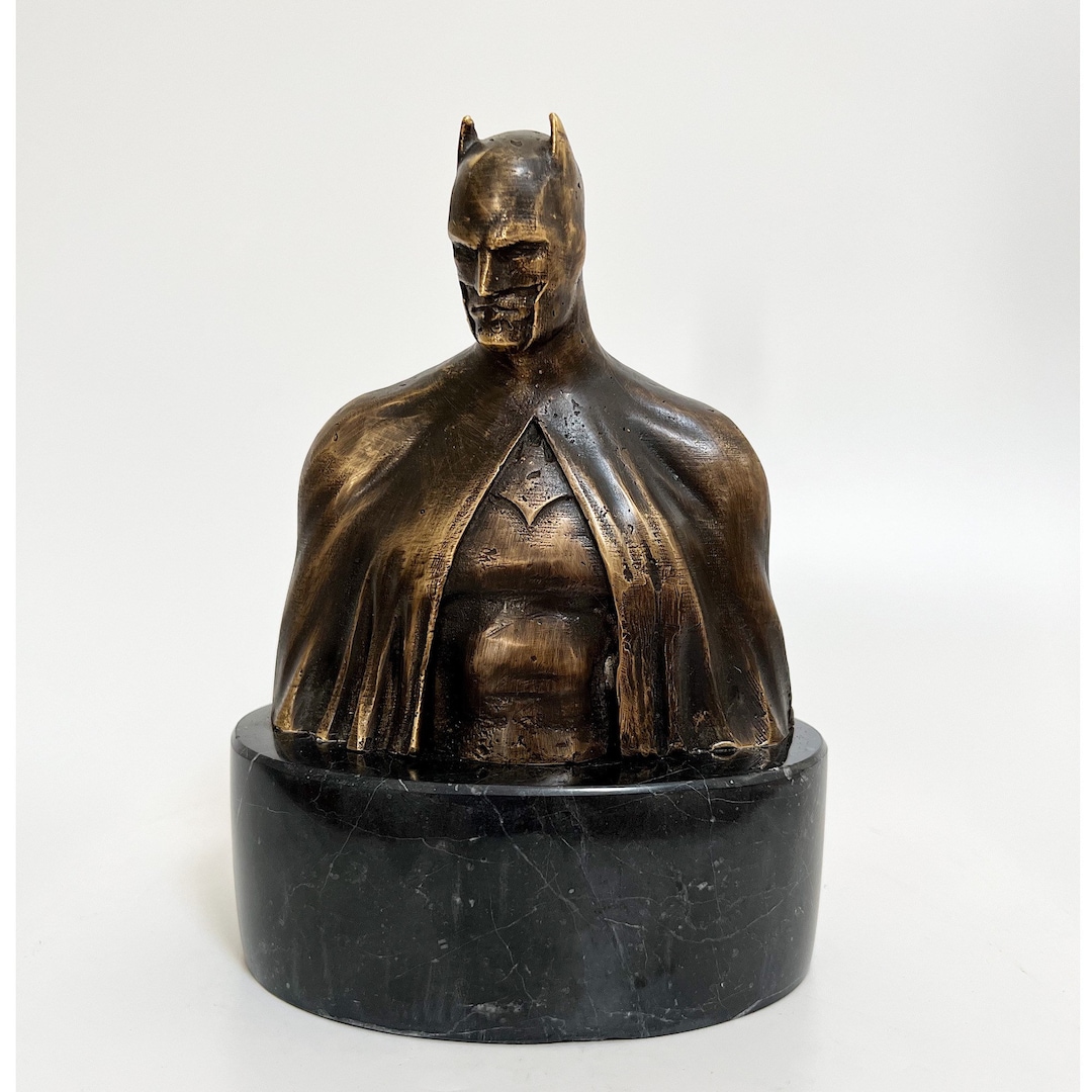 Batman Bust, Bronze Batman Statue, Batman Sculpture, DC Superhero ...