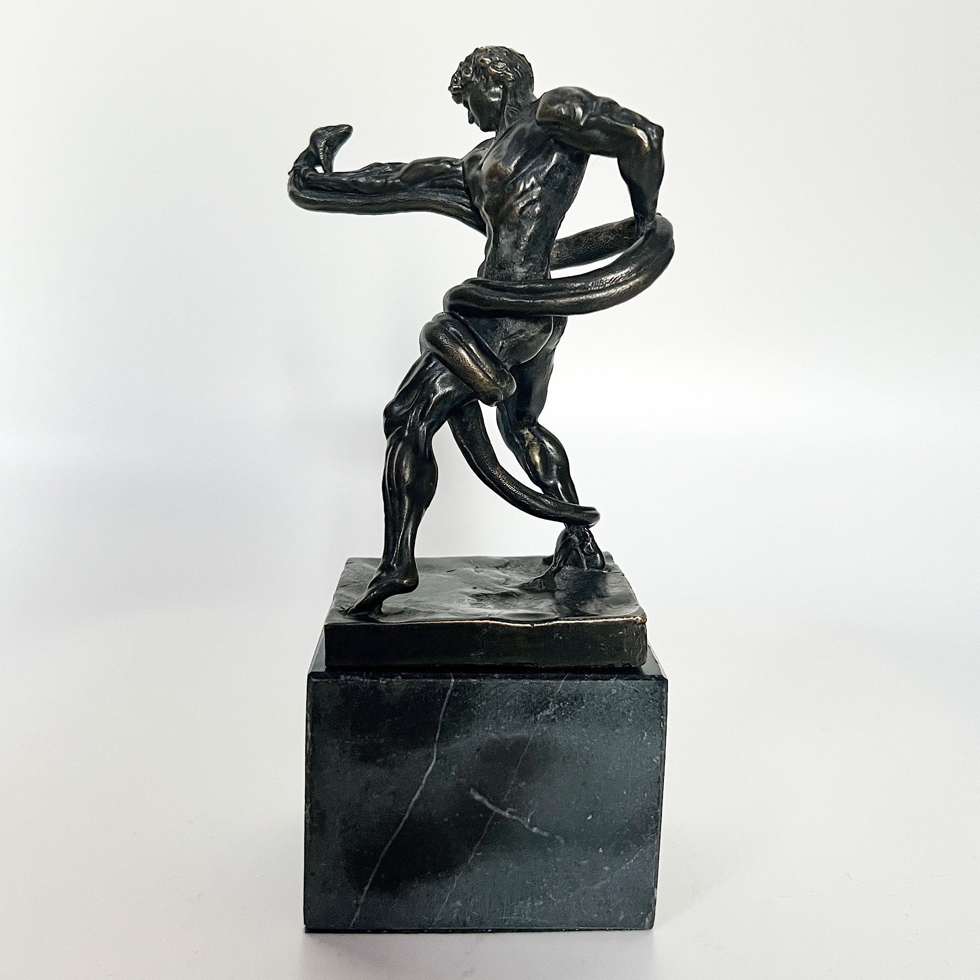 Athlete Wrestling With a Python Sculpture-roman Art Figure-ancient ...