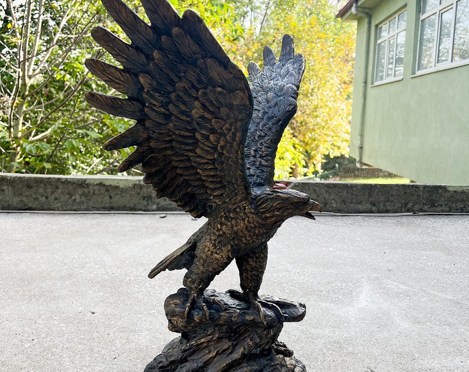 Bronze Eagle Statue, Eagle Sculpture, Eagle Figure, Bronze House Gift ...