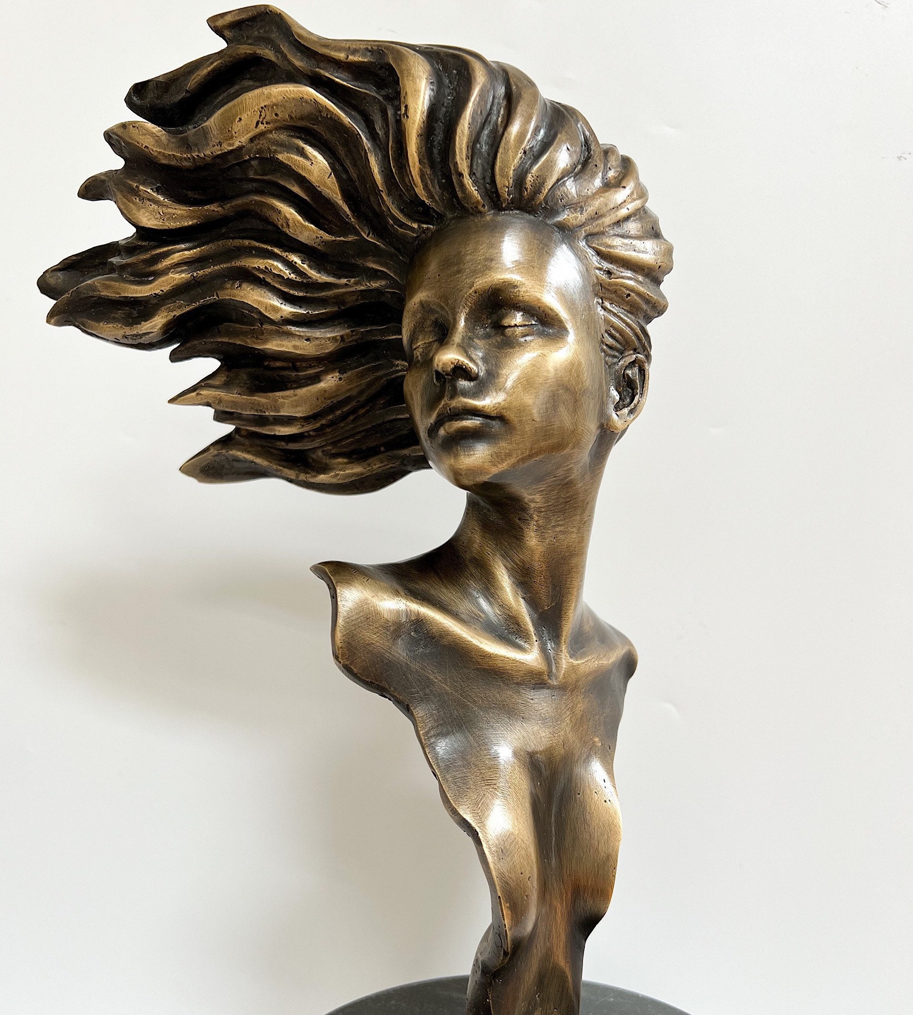 Bronze Women Sculpture, Mistral Statue, Girl Statue, Women Bust ...