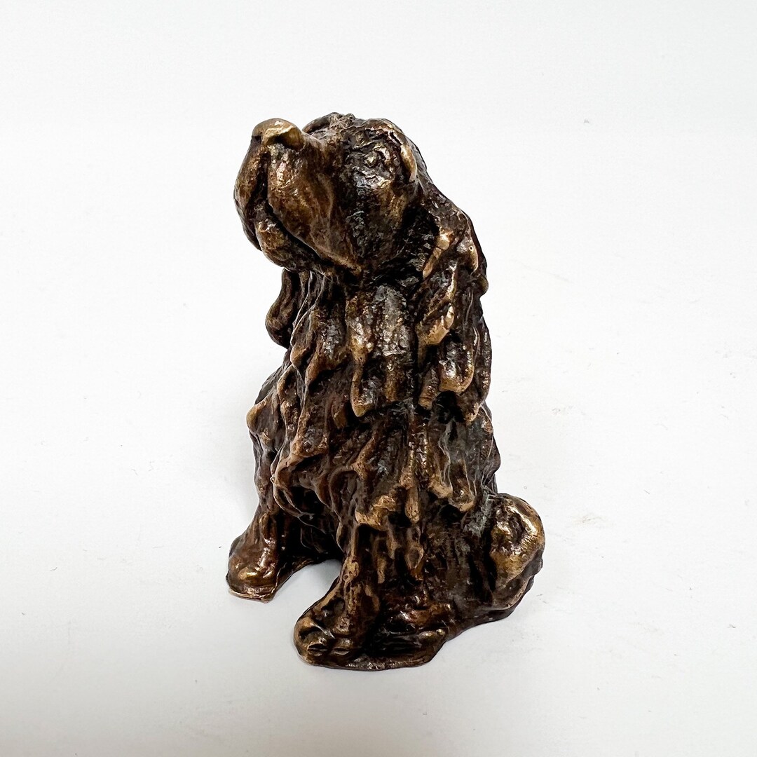 British Cocker Spaniel Statue, Dog Sculpture, Bronze Cocker Figure ...