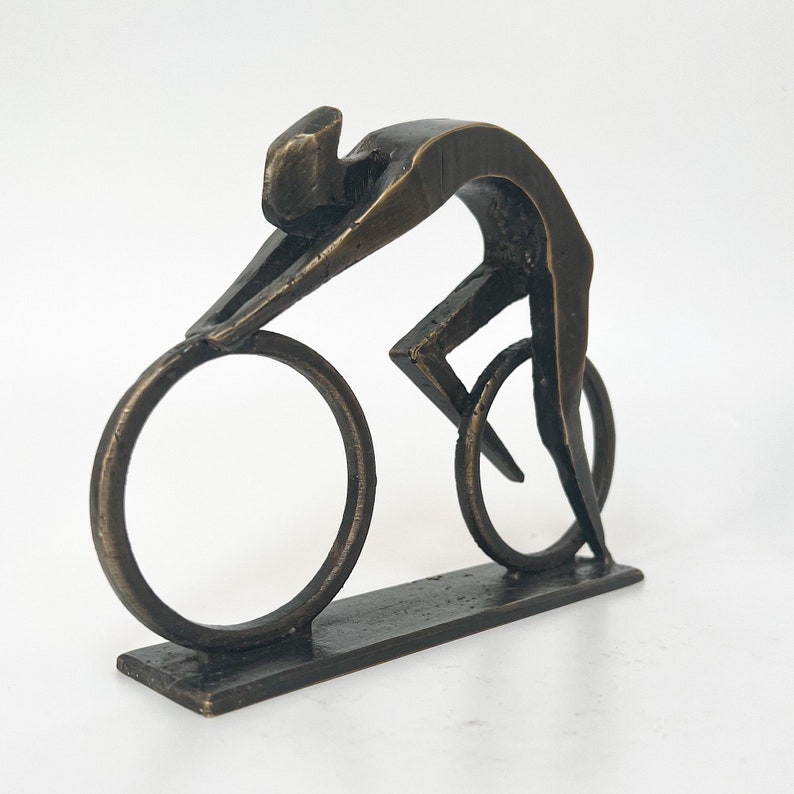 Bronze Bicycle Statue, Bicyclist Figure, Collectible Bike Sculpture ...