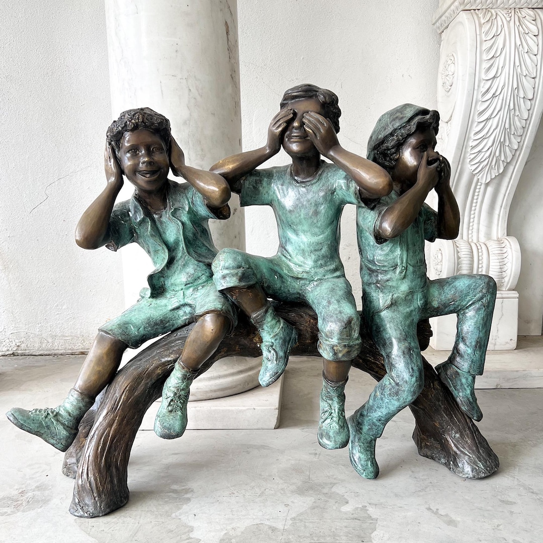 Bronze Garden Statue, Children Statue, Boys Statue, Bronze Boys ...